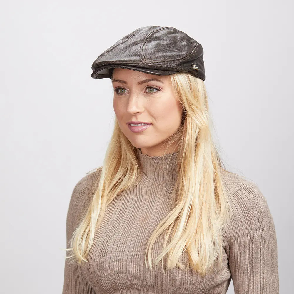 Bookie | Womens Leather Flat Cap – American Hat Makers