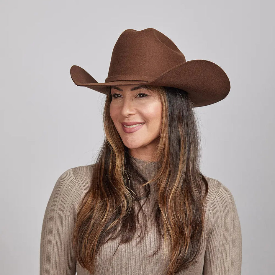 Cattleman Chocolate | Womens Felt Brown Cowgirl Hat – American Hat Makers