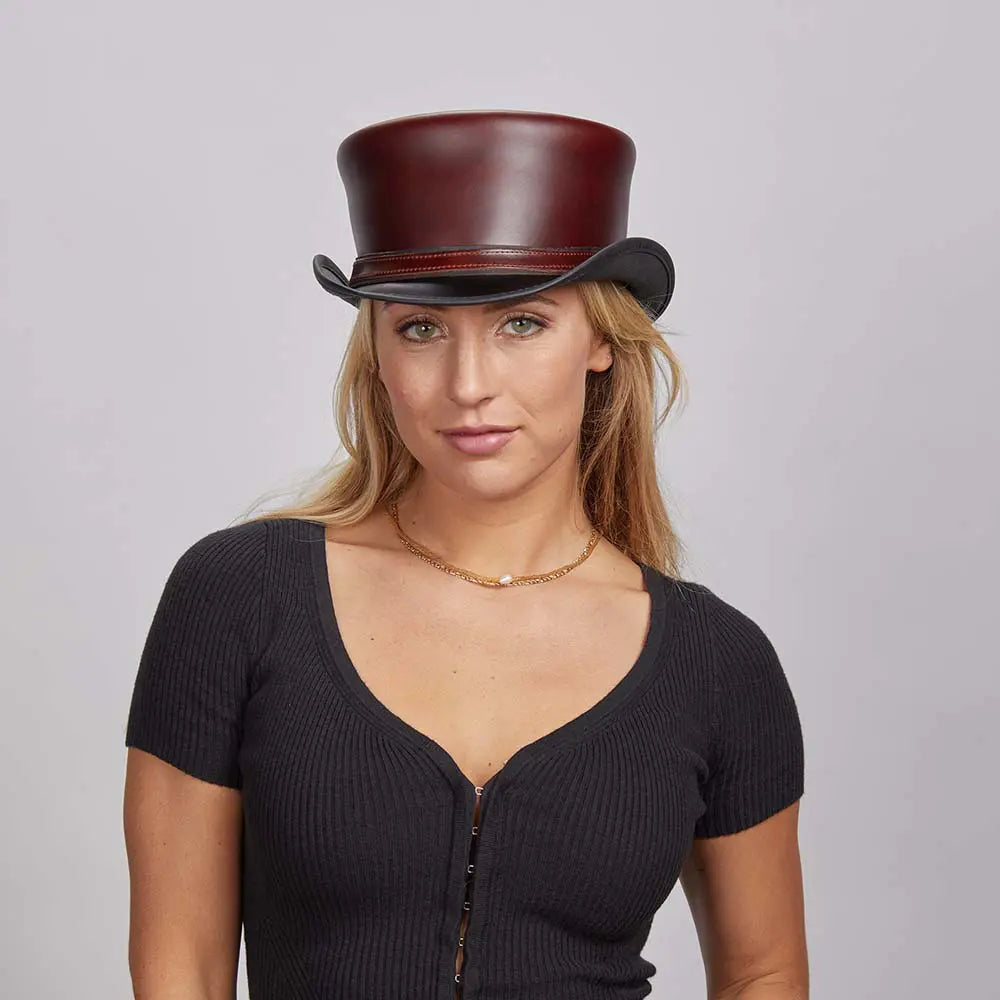 Hampton | Womens Leather Top Hat – American Hat Makers