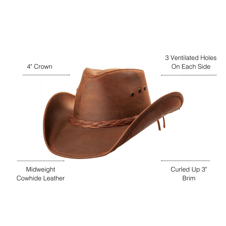 Hollywood | Mens Leather Cowboy Hat – American Hat Makers