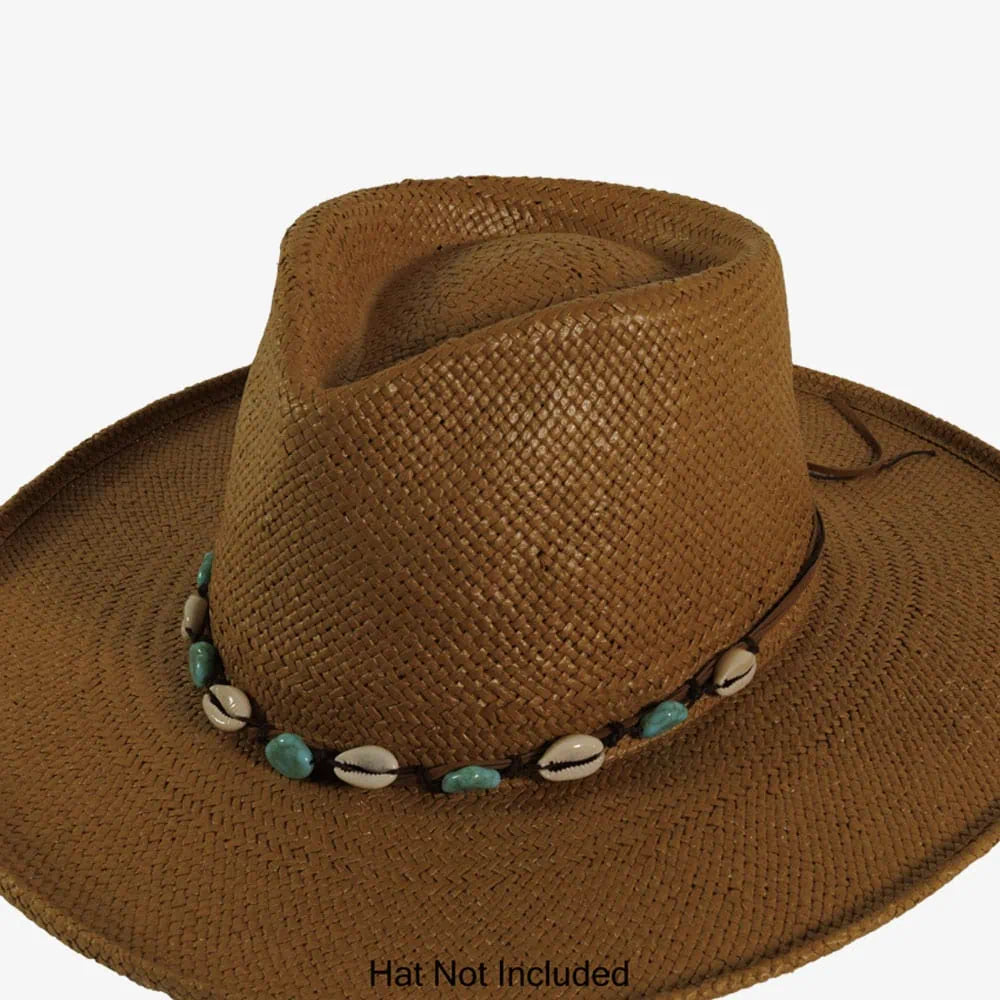 Marin | Suede Hat Band with Ivory Shells and Opal Stones – American Hat ...
