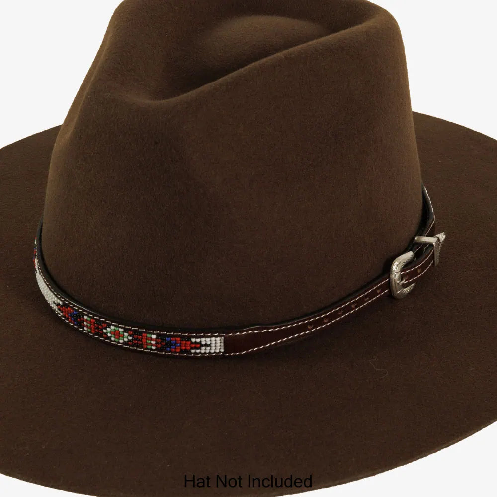 Mika | Beaded Leather Hat Band – American Hat Makers