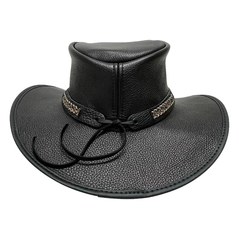Bison - Mens Leather Packable Hat by American Hat Makers