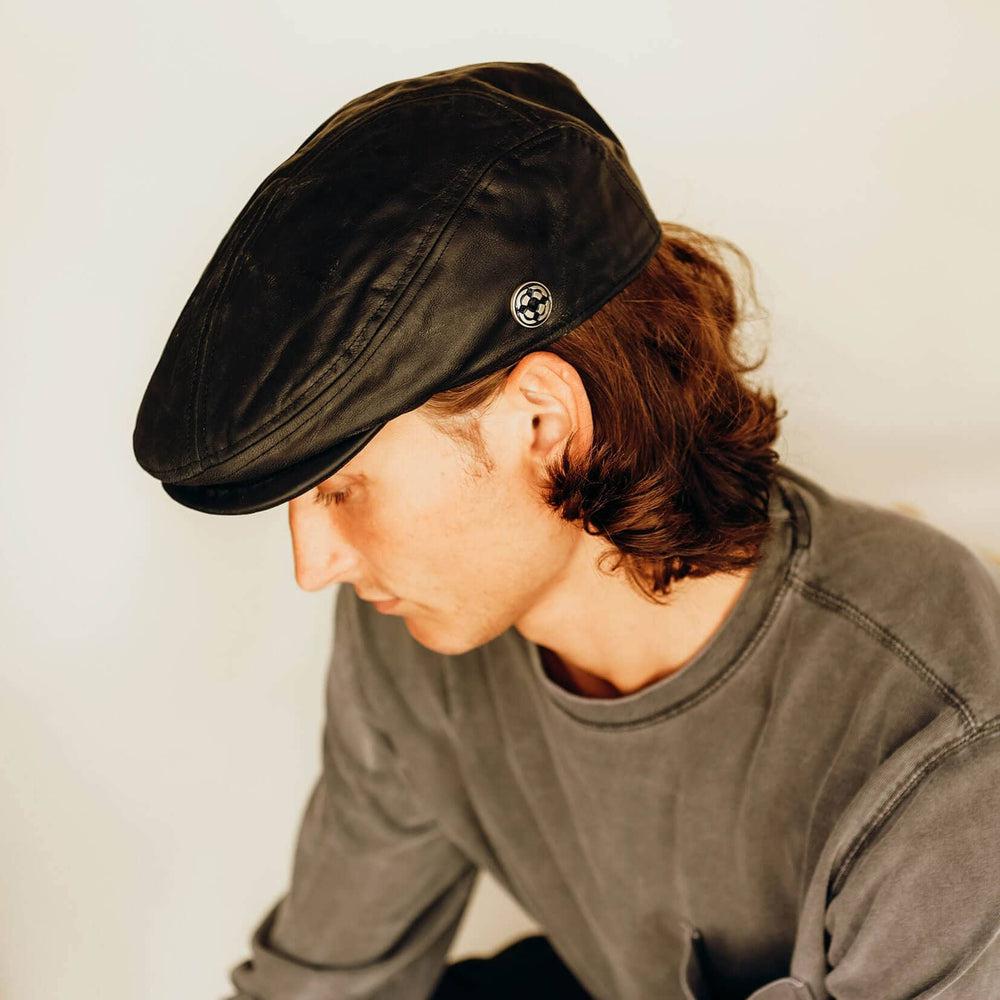 Bookie - Mens Leather Cap by American Hat Makers