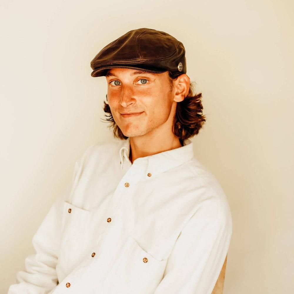 Bookie - Mens Leather Cap by American Hat Makers