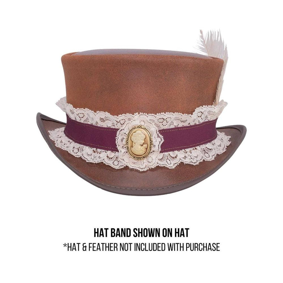 Burlesque | Vintage Leather and Lace Hat Band – American Hat Makers