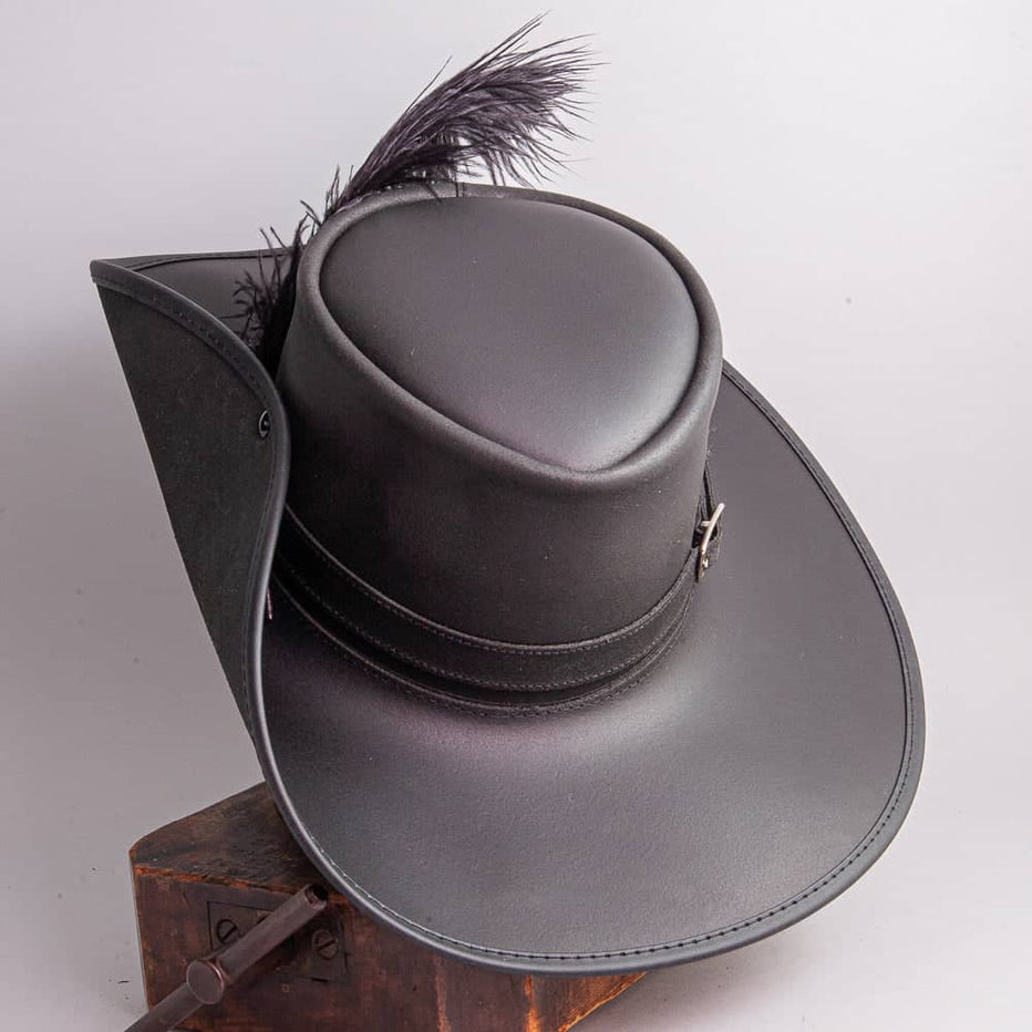 Cavalier Feather | Mens Renaissance Fair Leather Hat – American Hat Makers