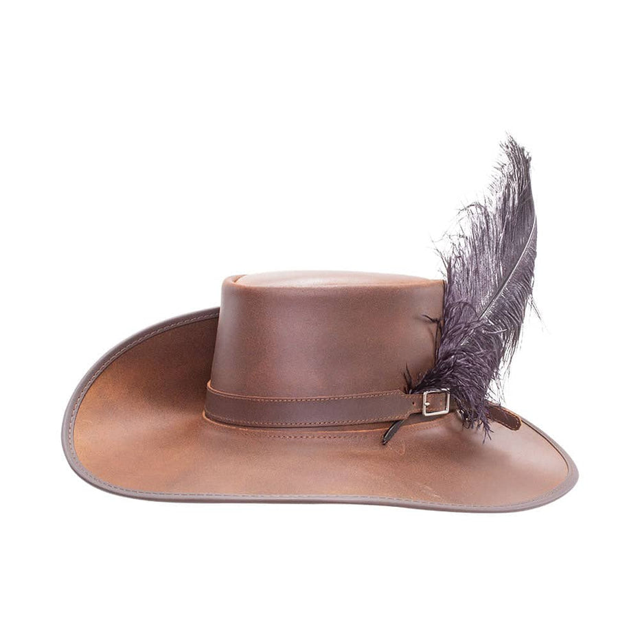 Cavalier Feather | Mens Renaissance Fair Leather Hat – American Hat Makers