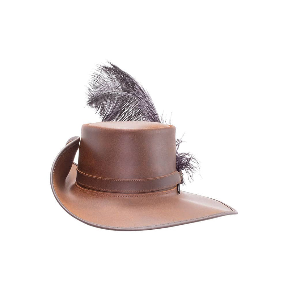 Cavalier Feather | Mens Renaissance Fair Leather Hat – American Hat Makers
