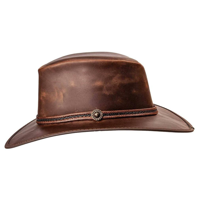 Leather Outback Hat - The Midnight Rider – American Hat Makers
