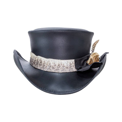 Pale Rider Rattlesnake | Leather Top Hat with Rattlesnake Hat Band ...