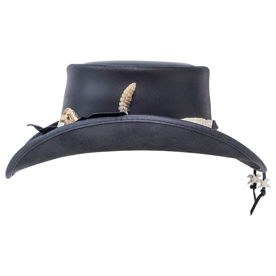 Pale Rider Rattlesnake | Leather Top Hat with Rattlesnake Hat Band ...