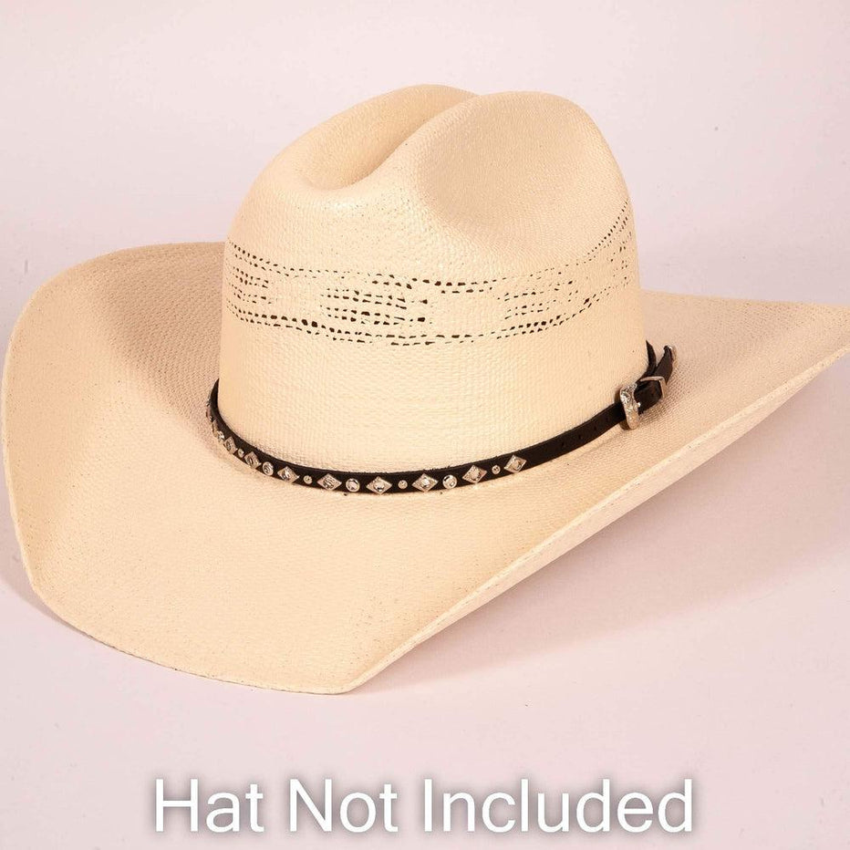 Tiffany | Black Leather Western Cowboy Hat Band – American Hat Makers